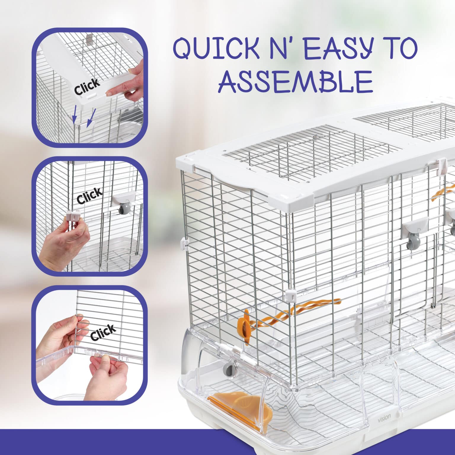 Bird Cage for Small Birds, Model L11, Large Wire, Single Height - Hagen ...